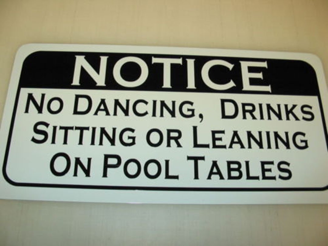 No DANCING on POOL TABLE Metal Sign Hall Bar Drinks - Etsy