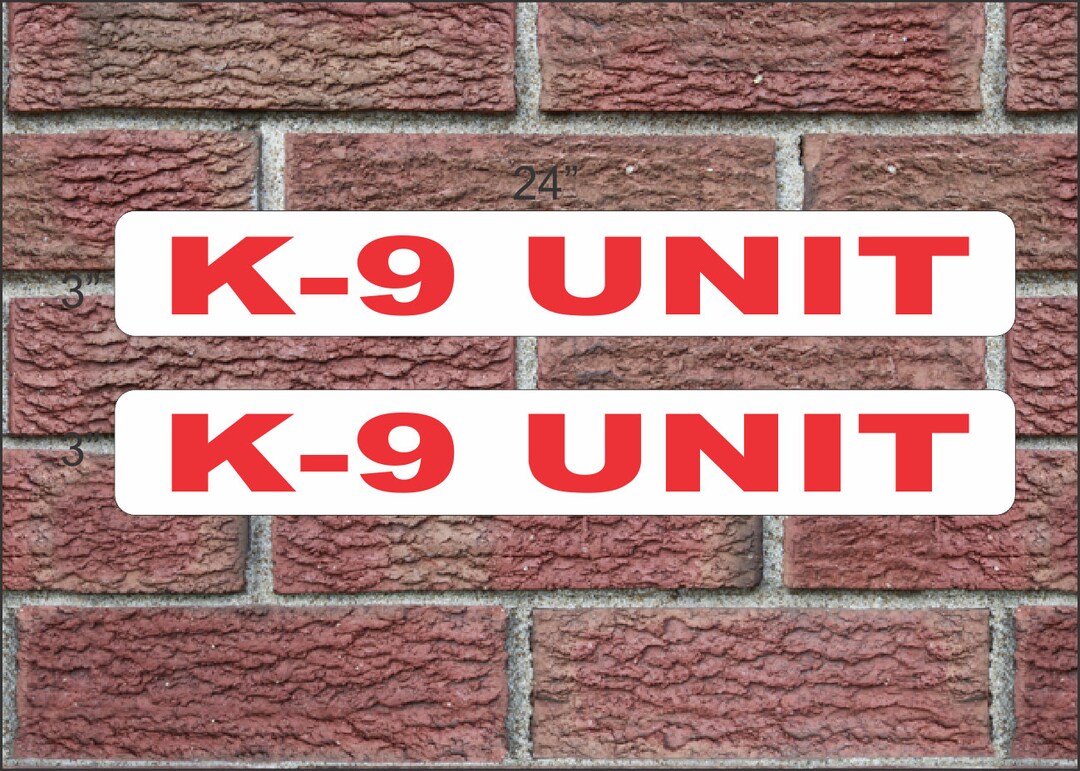 Red & White 3"x24" K-9 UNIT Magnetic Vehicle Signs 4 Car Van SUV or ...