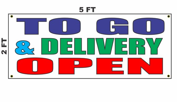 To Go & Delivery Open Banner Sign | Etsy