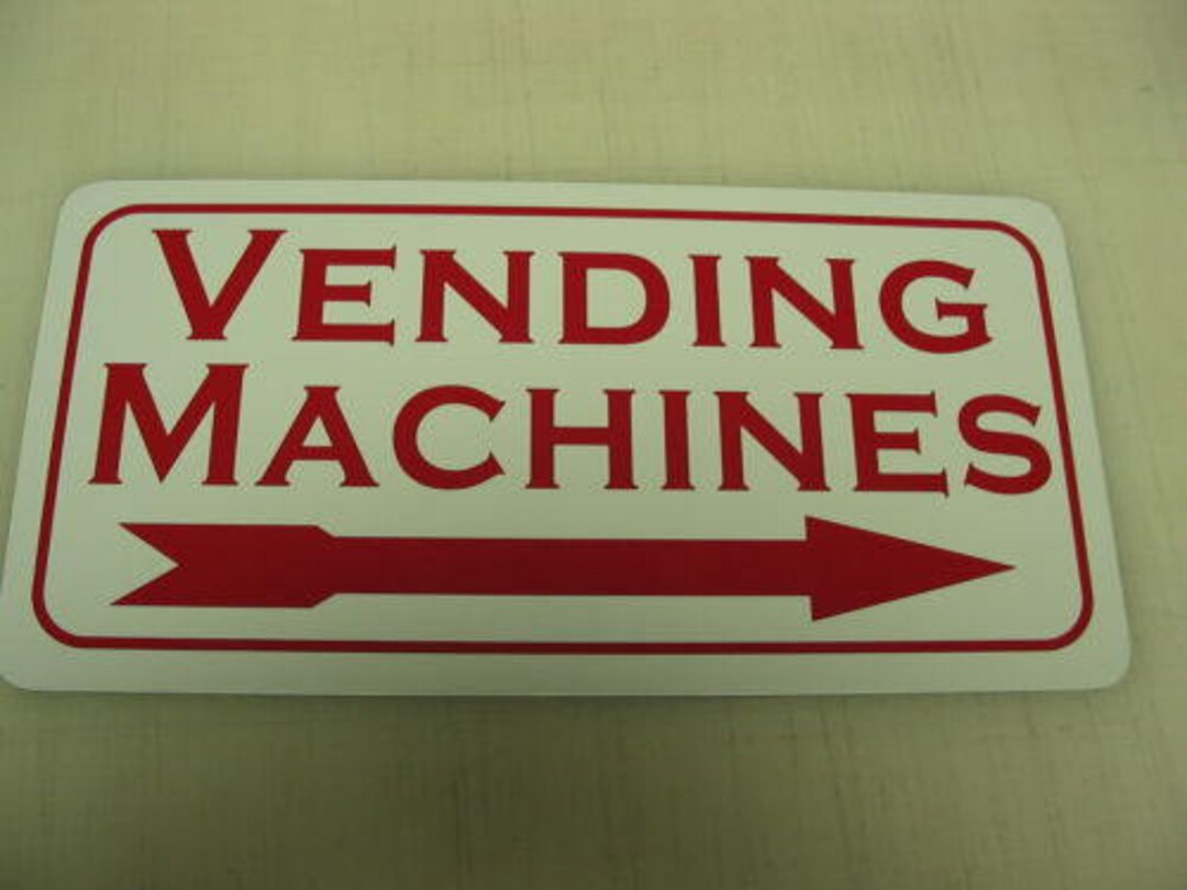 VENDING MACHINES Metal Tin Sign RIGHT Arrow - Etsy