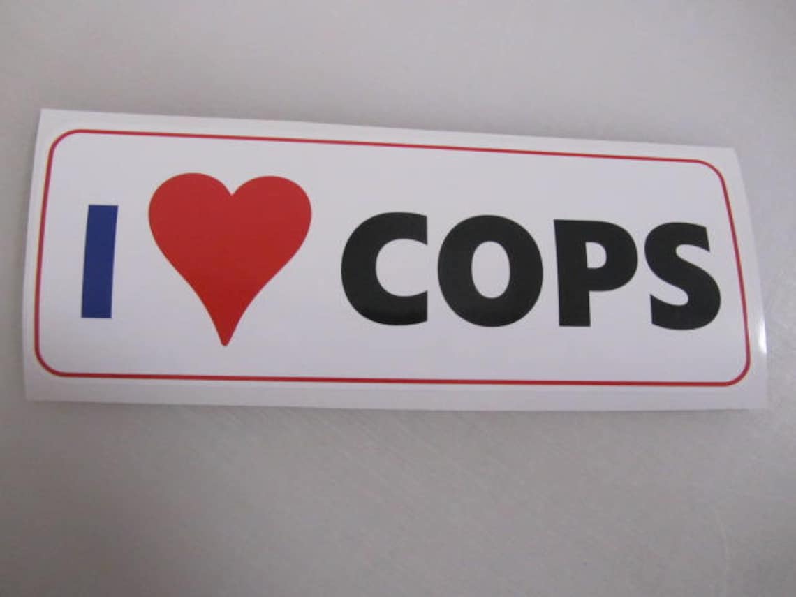 I LOVE COPS Car Decal Window Bumper Sticker 8 decal lot Heart | Etsy