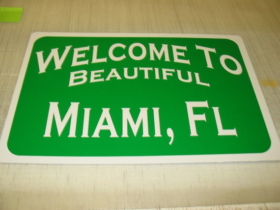 Welcome to MIAMI FLORIDA Metal Sign 4 Garage Man Cave Home | Etsy