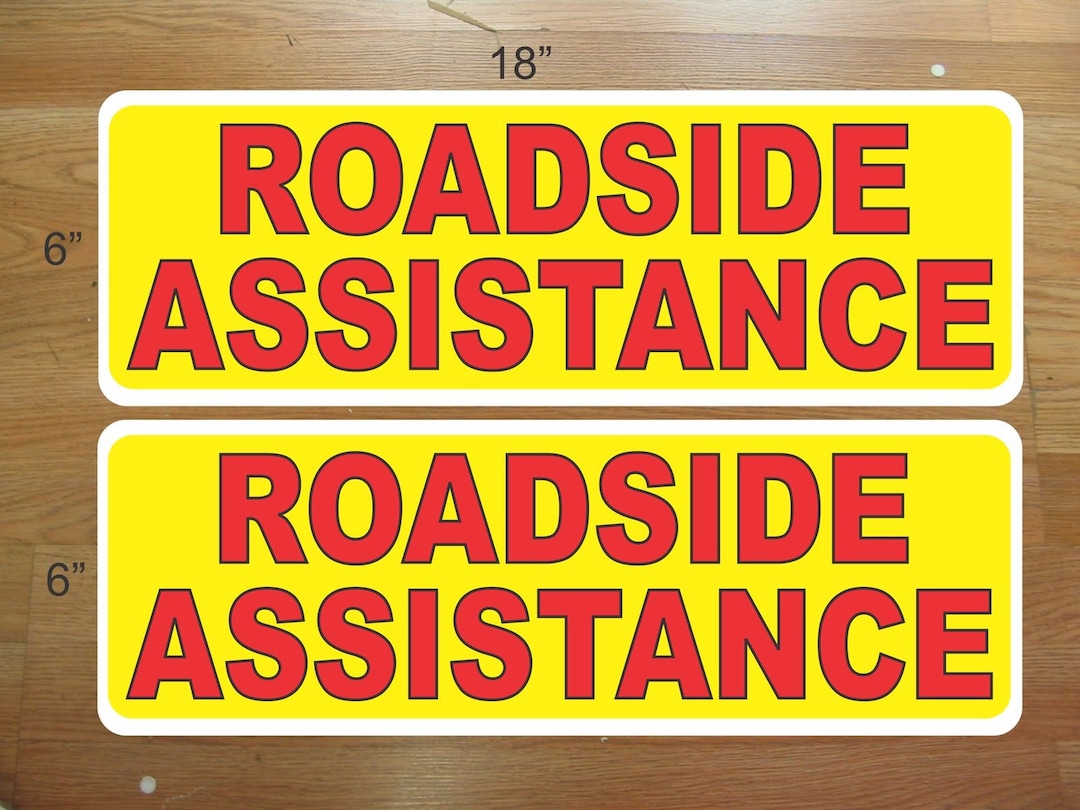 ROADSIDE ASSISTANCE Magnetic Sign 4 Car Truck Car Van SUV Highway Dot ...