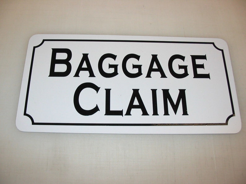 BAGGAGE CLAIM ...metal Sign - Etsy