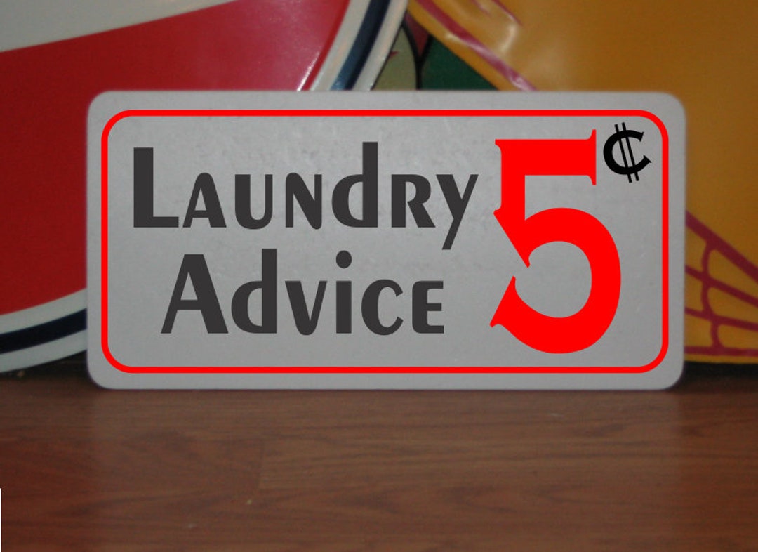 Laundry Advice 5 Cents Metal Sign - Etsy