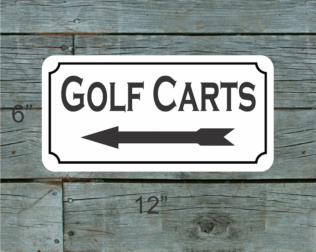 Golf Carts Left Arrow Metal Sign for Golf Course Driving Range Pro Shop ...