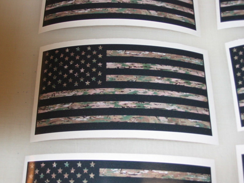 Multicam Multi Cam Camo Camouflage USA Flag Decal Window Bumper Sticker ...