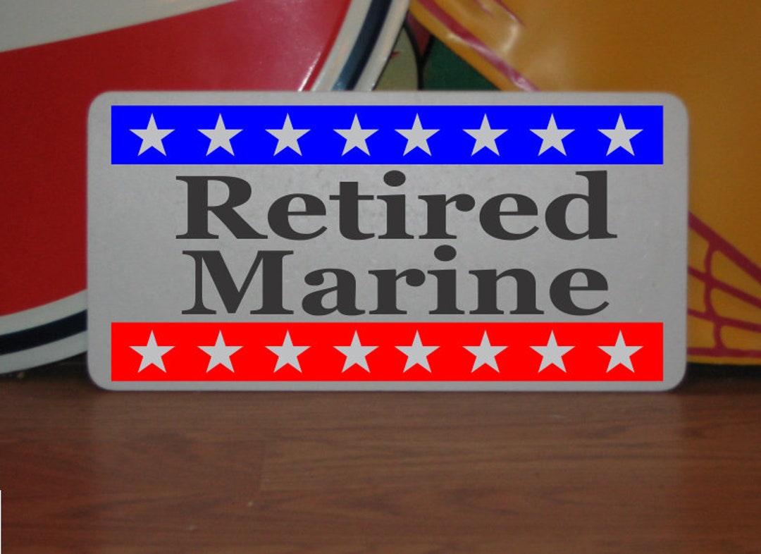 RETIRED MARINE 6"x12" Metal Sign Stars & Stripes US America Flag Colors ...