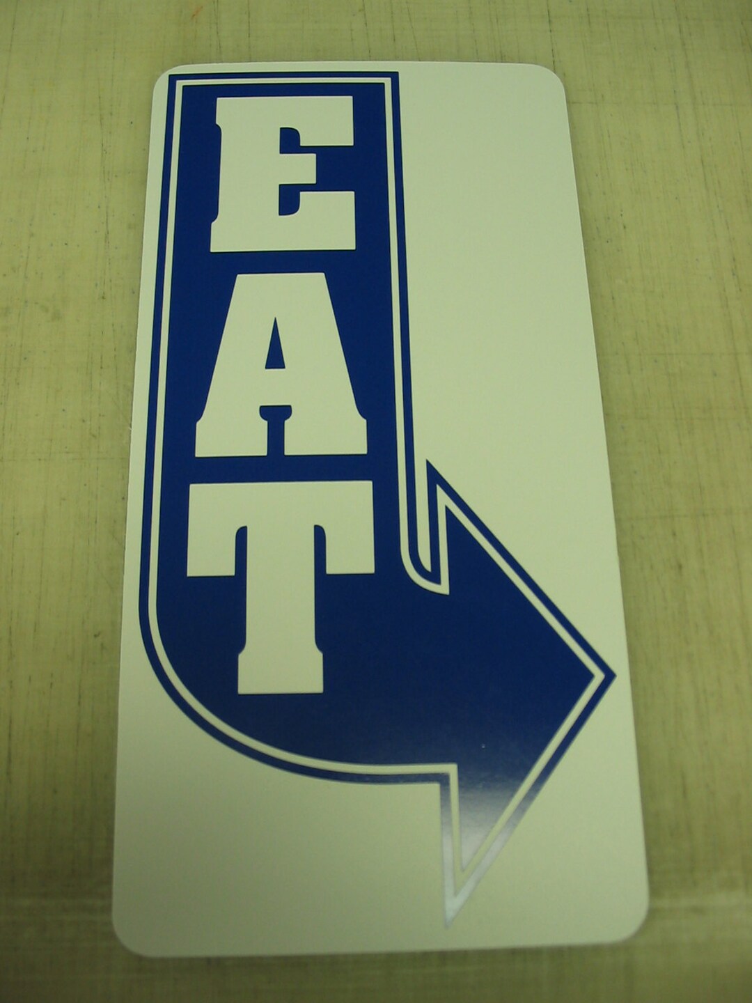 Blue EAT ARROW Art Deco Retro... Metal Sign for Farm Ranch or Kitchen ...