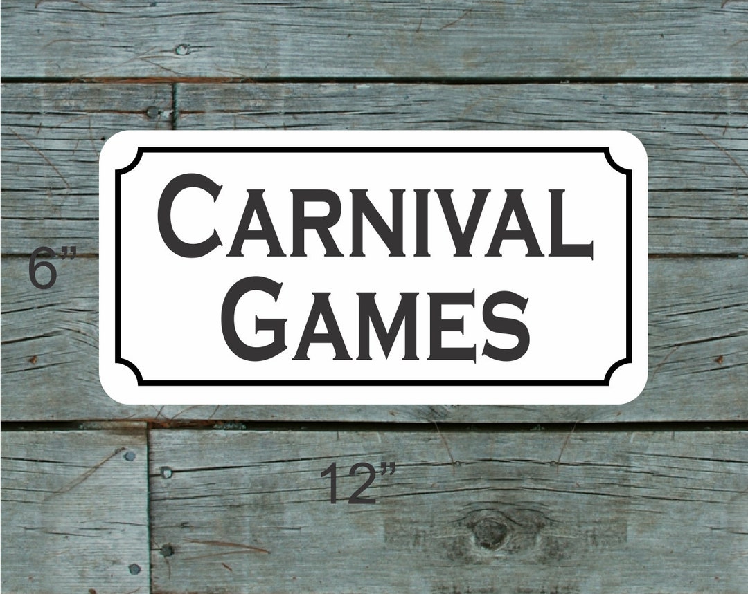 CARNIVAL GAMES Metal Sign for Amusement Park Boardwalk Fair Carnival - Etsy