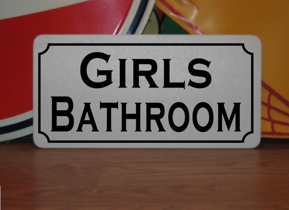 GIRLS BATHROOM ... Metal sign | Etsy