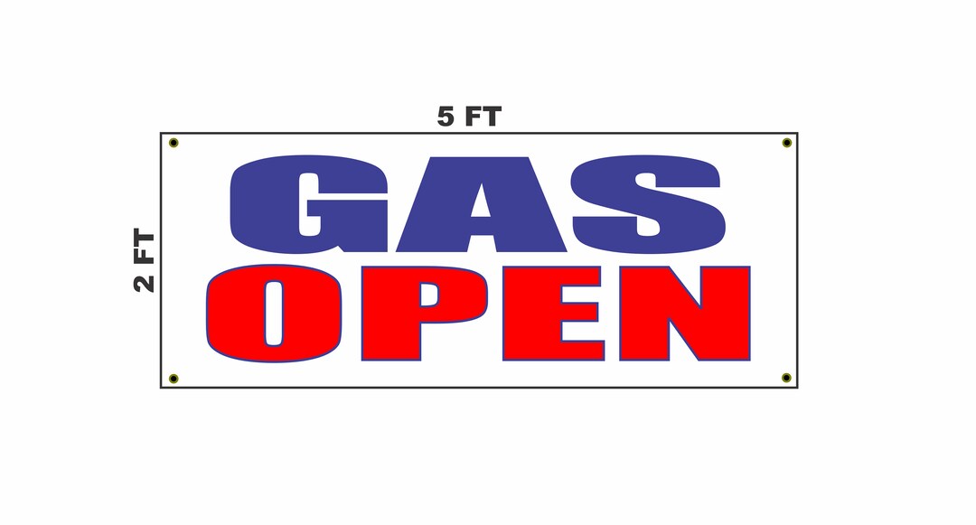 Gas Open Banner Sign - Etsy