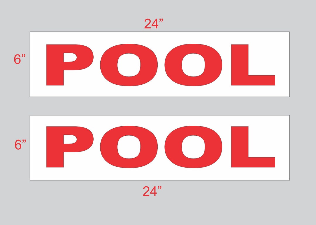 POOL Real Estate Rider Sign, Red & White, Double Sided (6x24, Set of 2 ...