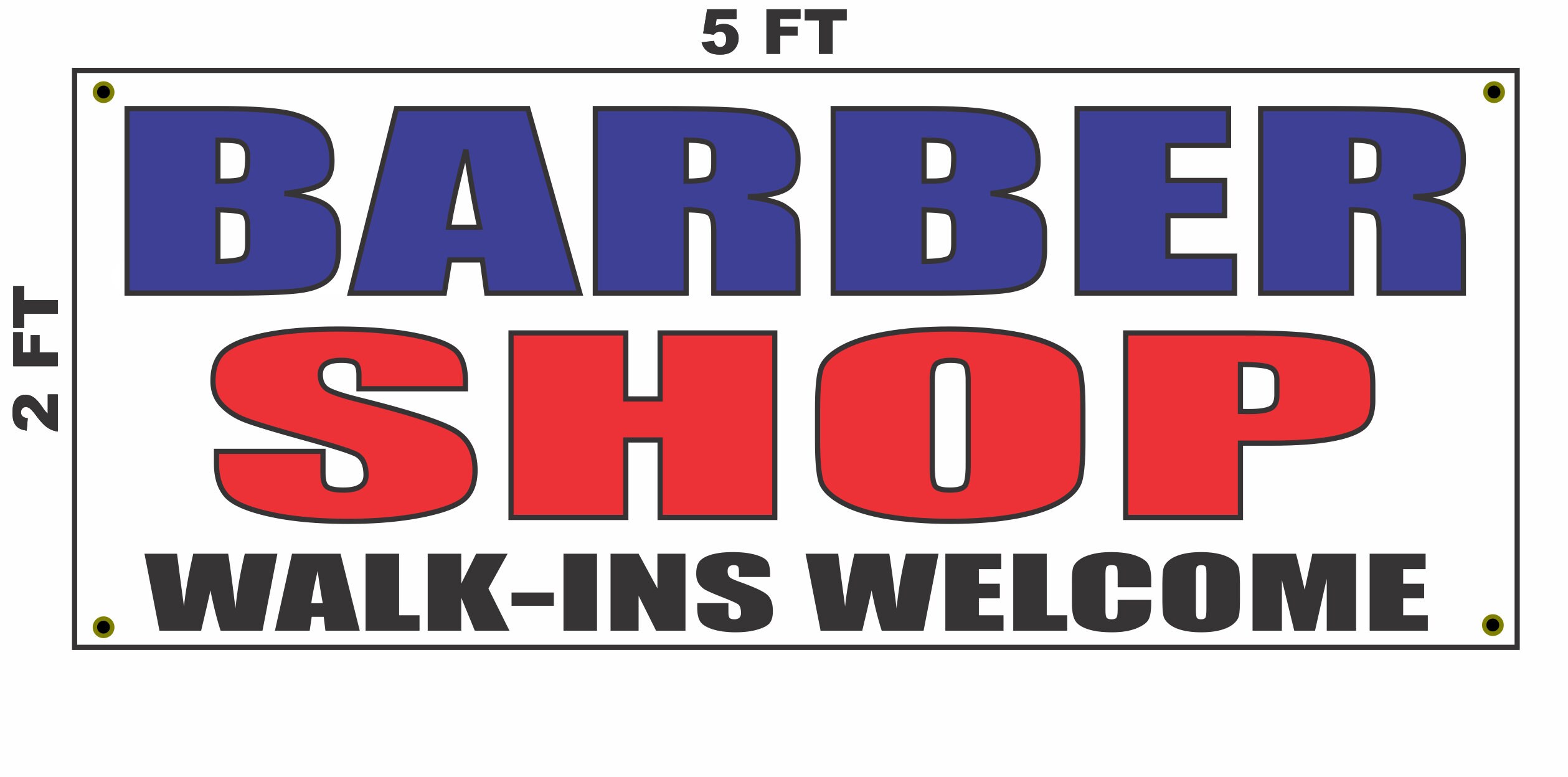 Barber Shop Walk Ins Welcome Banner Sign - Etsy