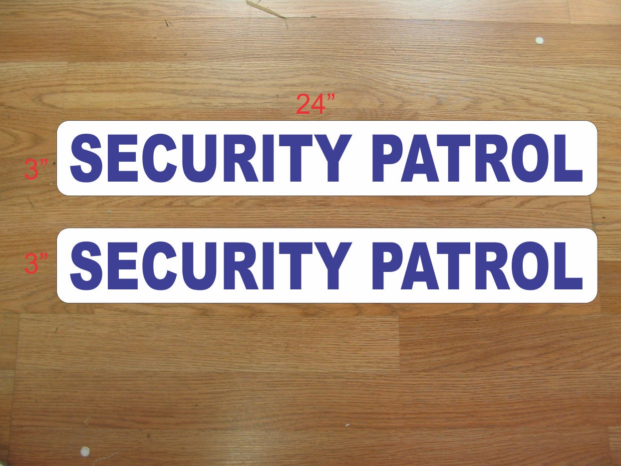 SECURITY PATROL Blue Magnetic Signs to Fit Car, Tow Truck, Van Suv Us ...
