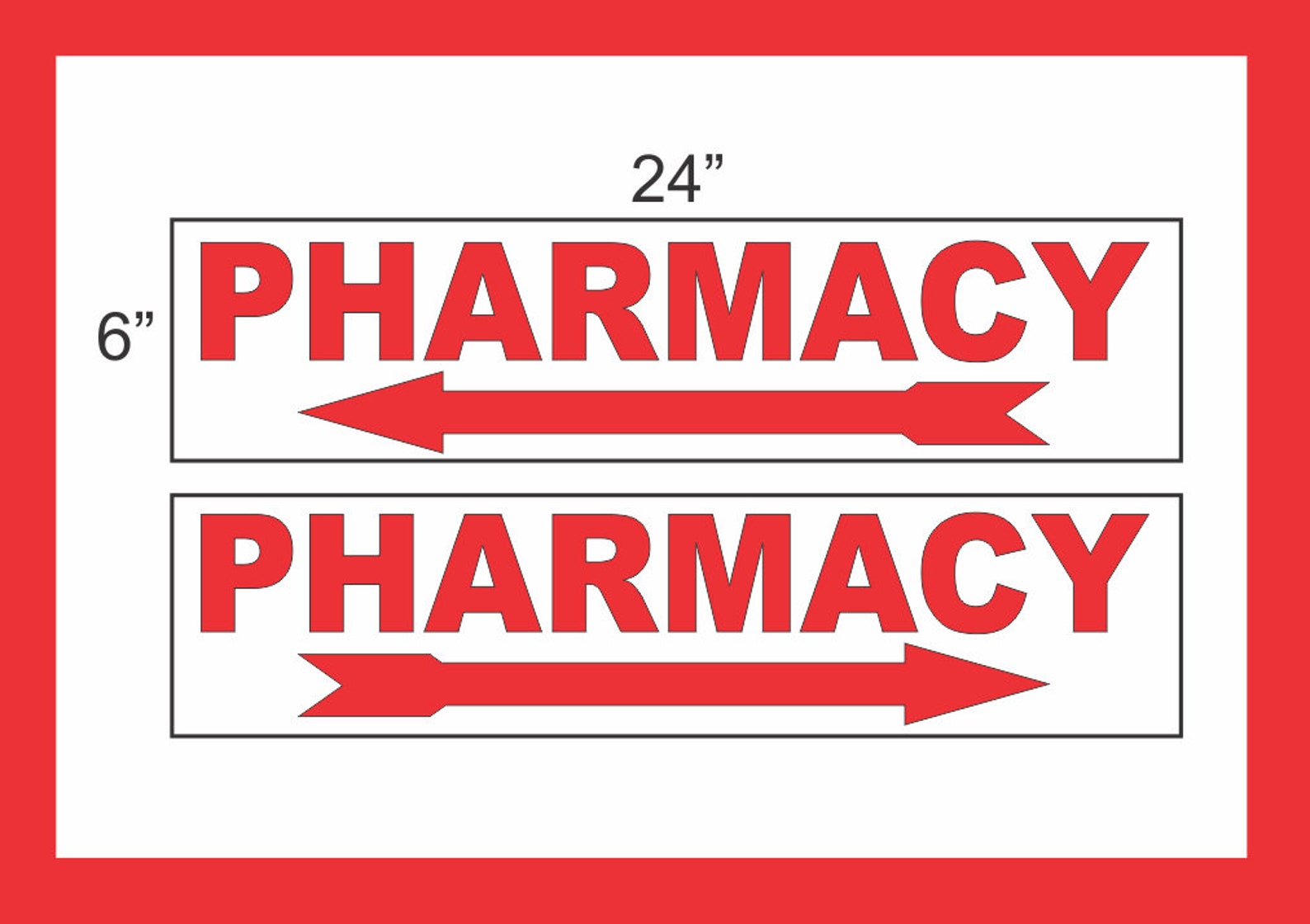 2-6x24 Pharmacy With Arrow Directional Signs Street Road Yard Corner - Etsy