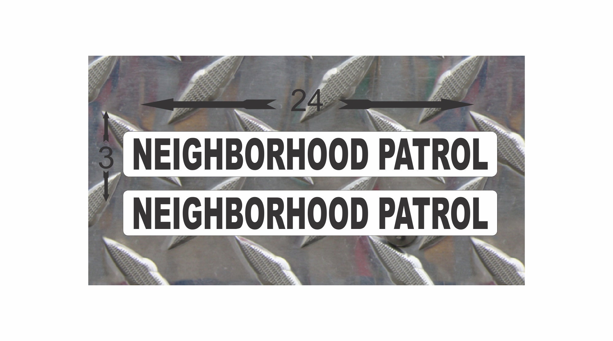 2 NEIGHBORHOOD PATROL Magnetic Signs 3"x24" Police Sheriff Constable 1 ...