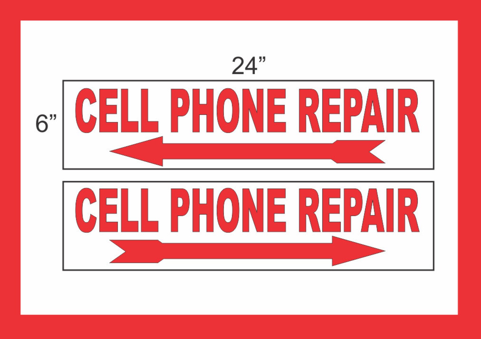 2-6x24 Cell Phone Repair with Arrow Directional Signs Street | Etsy