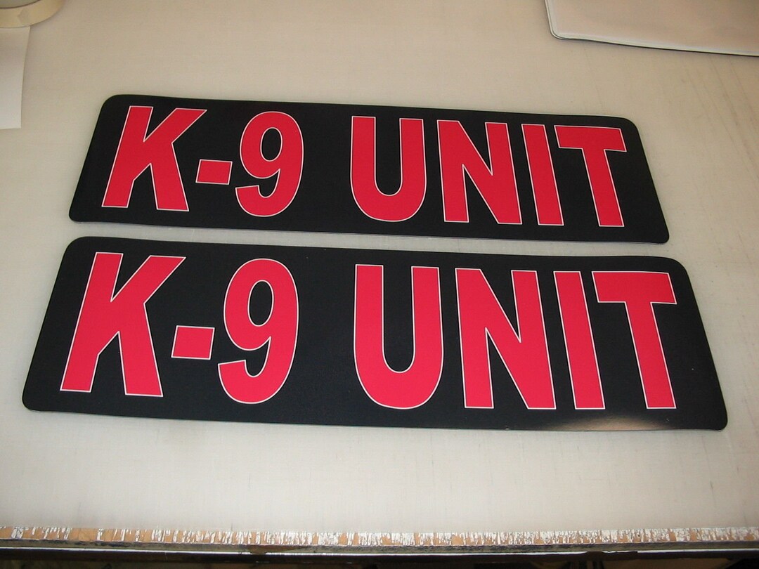 BLACK K-9 UNIT Magnetic Signs 4 Car & Truck Van SUV K9 Police Drug Dog ...