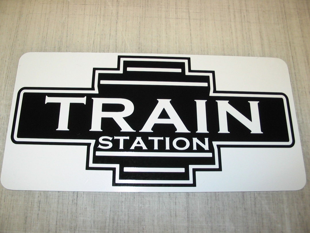 Art Deco TRAIN STATION... Metal Sign for Farm Ranch or Kitchen Decor ...
