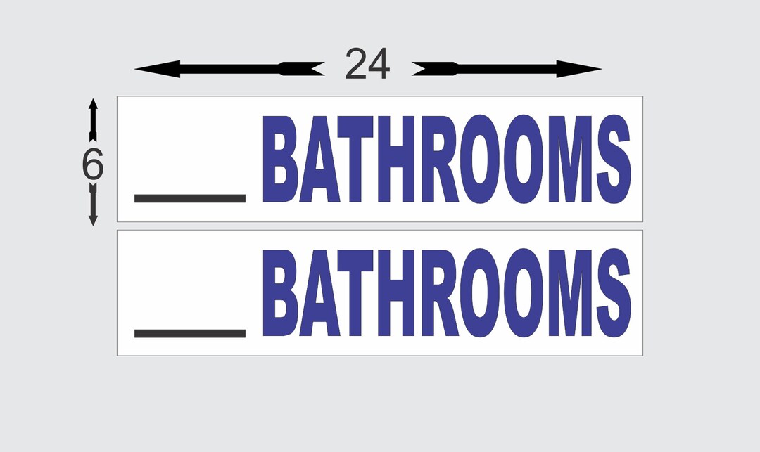 6x24 Blank Bathroom Blue & White Real Estate Rider Sign Buy 1 Get 1 ...