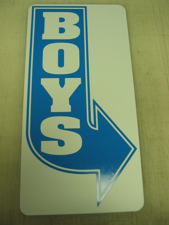 Blue BOYS ARROW Art Deco Retro Metal Sign for Locker Room - Etsy