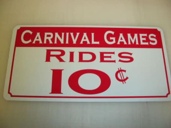 Vintage Carnival Ride Signs