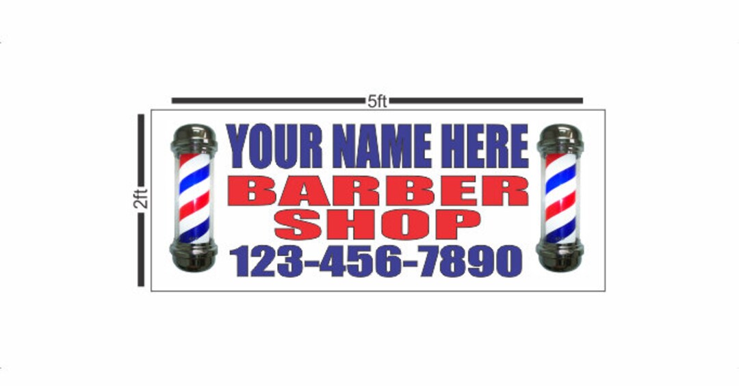 CUSTOM BARBER SHOP Banner Sign - Etsy