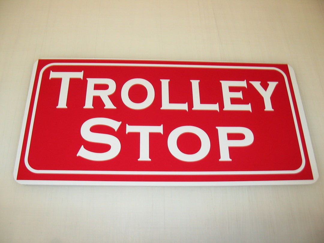TROLLY STOP Metal Sign 6"x12" 40'S 50'S 60'S Home & Kitchen Decor - Etsy
