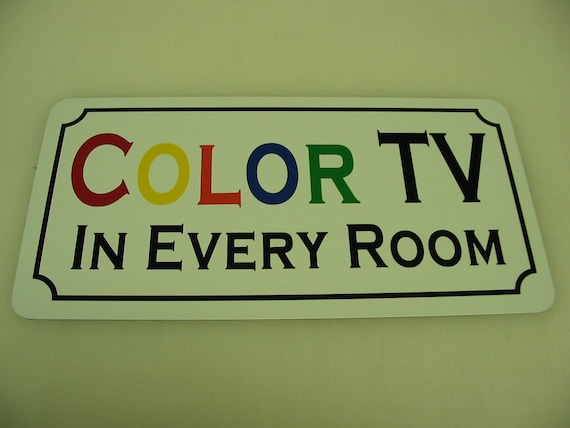 COLOR Tv in EVERY ROOM Metal Sign Hotel Motel Retro Vintage | Etsy