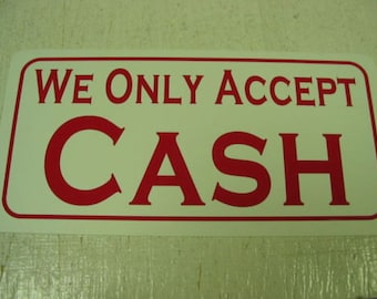 Cash Only Sign - Etsy