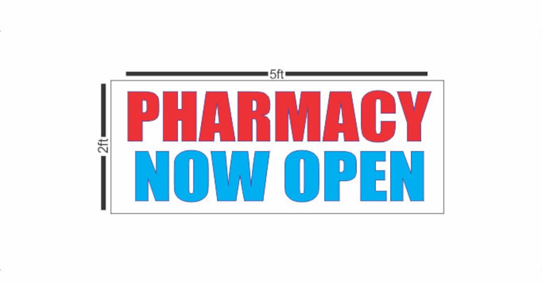 Pharmacy Now Open Banner Sign - Etsy