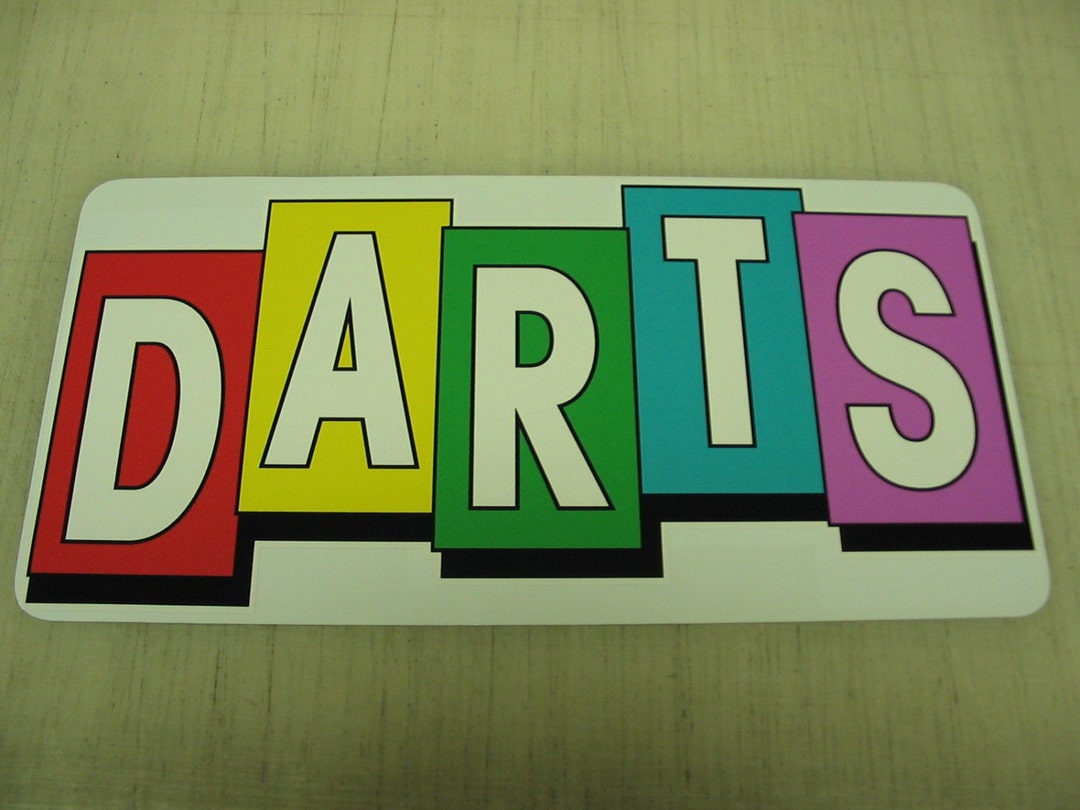 DARTS Retro Art Deco Style Metal Sign for Home Bar Dart Board Decor - Etsy