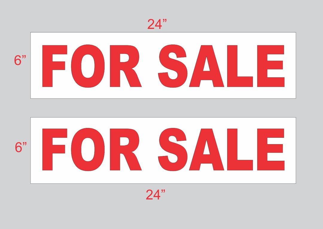 6x24 FOR SALE Red & White Real Estate Rider Sign Buy 1 Get 1 FREE ...