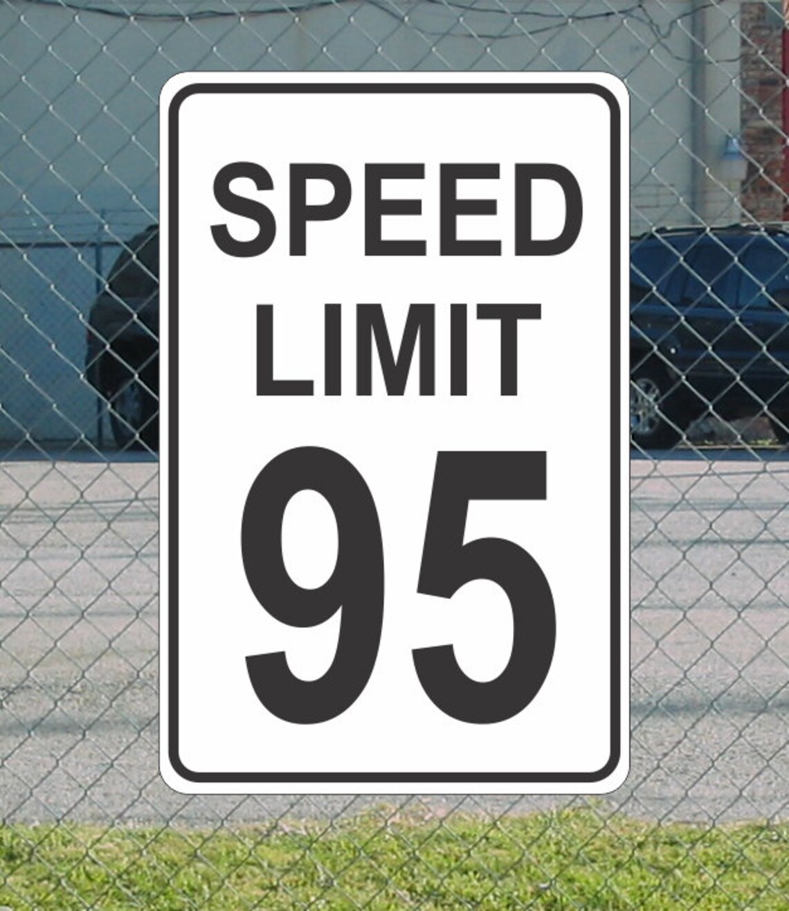 Speed Limit 95 White & Black Metal Sign for Street Road | Etsy