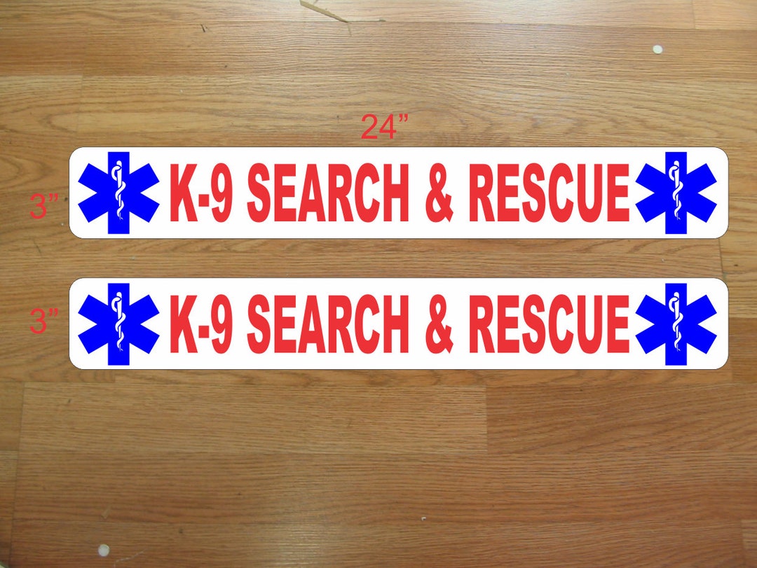 K-9 Search & Rescue Red White Blue Magnetic Signs to Fit Car, Tow Truck ...