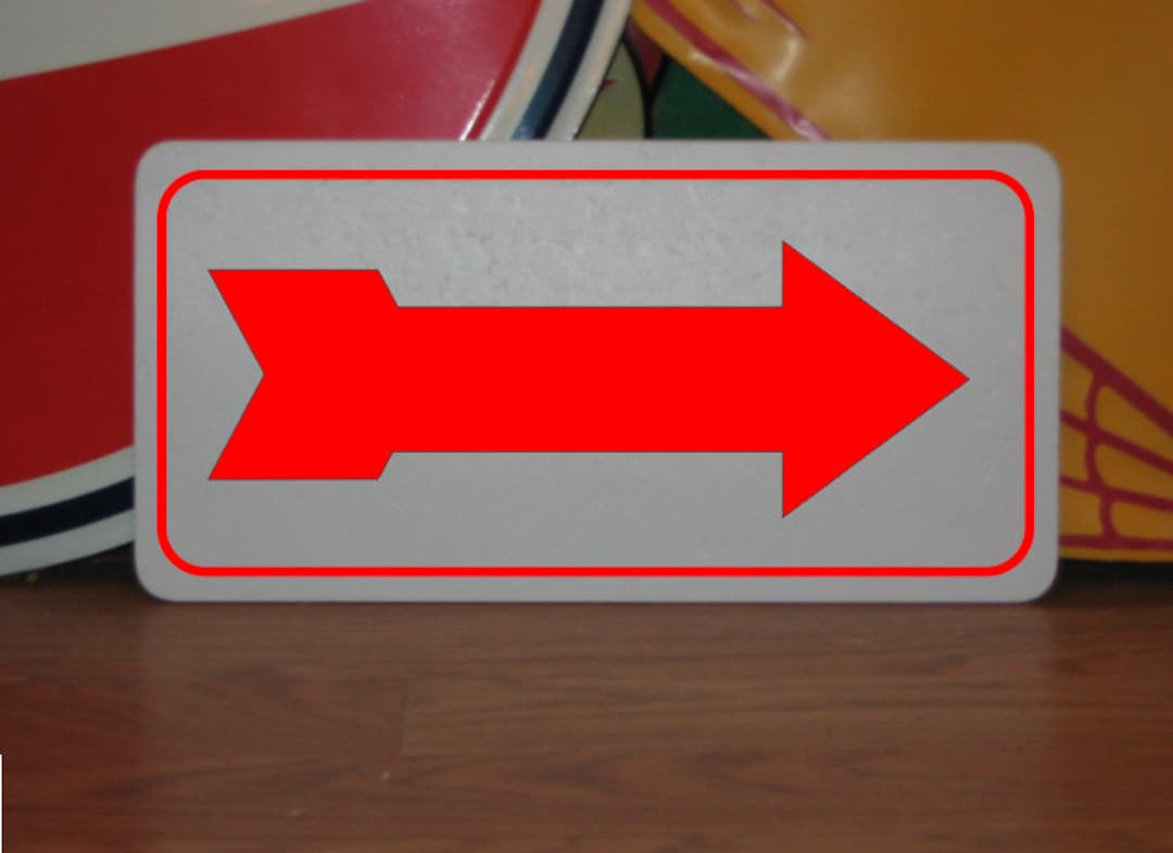 RED RIGHT Arrow Metal Sign for Street Road Highway Parking Lot 6"x12 ...