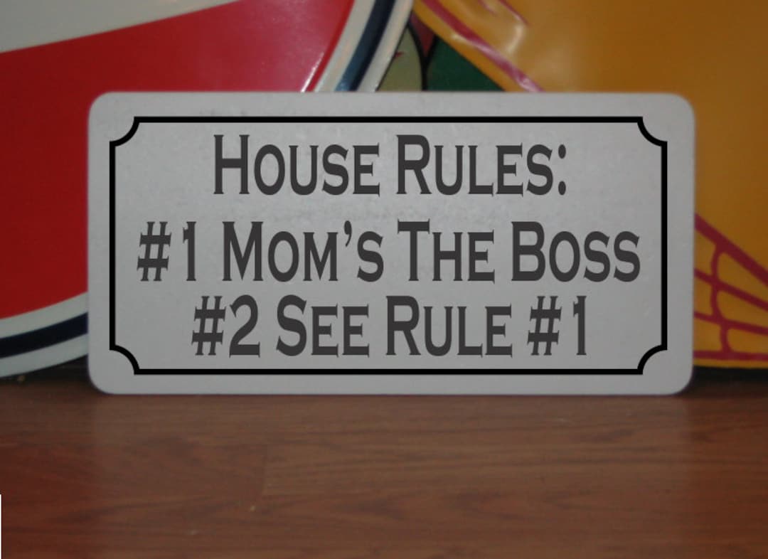 HOUSE RULES Metal Sign Mom's the Boss Kitchen Decor - Etsy