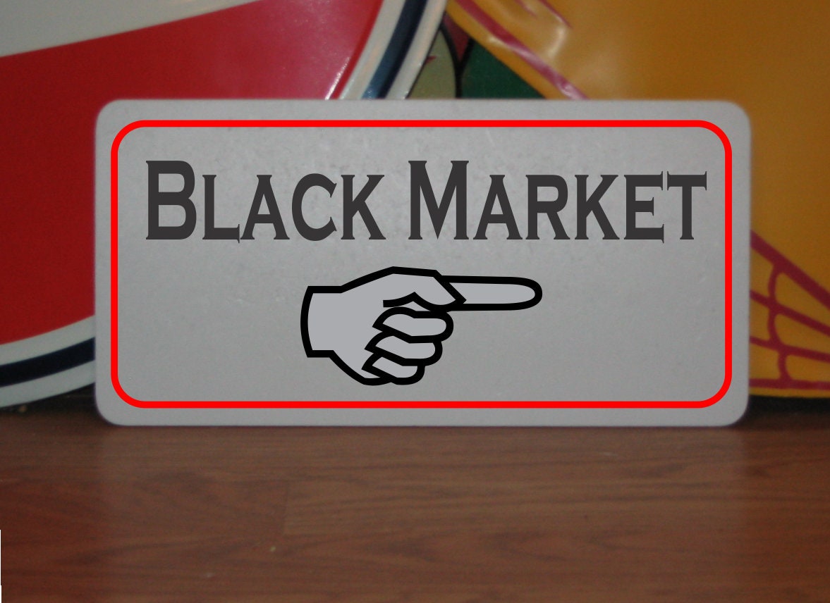 Black Market With Arrow Metal Sign - Etsy UK