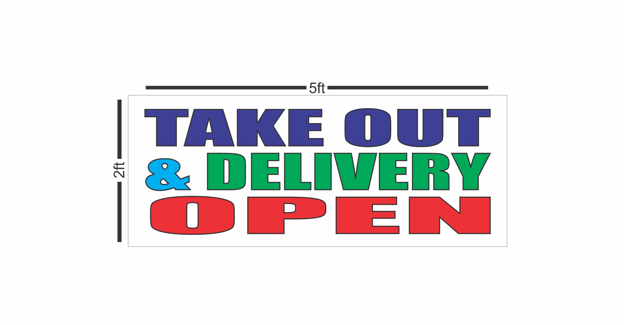 Take Out & Delivery Open Banner Sign - Etsy
