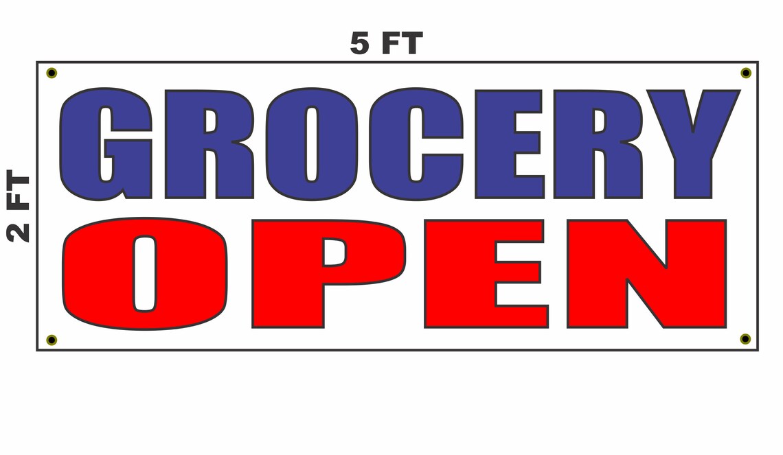 Grocery Open Banner Sign - Etsy