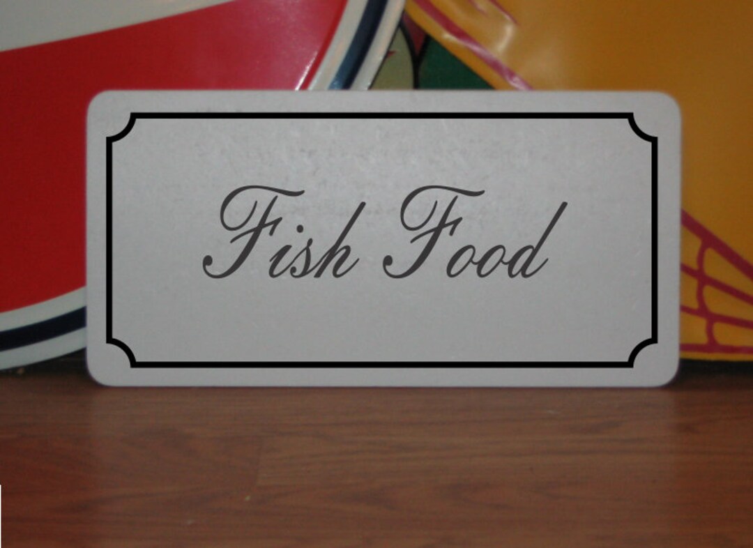 Fish Food Metal Sign Antique Style Script - Etsy