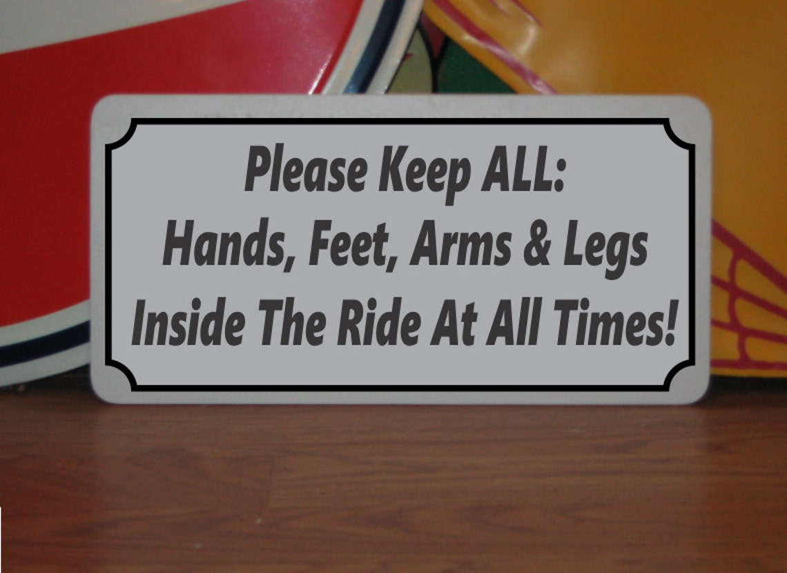 Please KEEP INSIDE RIDE Metal Sign Vintage Carnival Fair Boardwalk ...