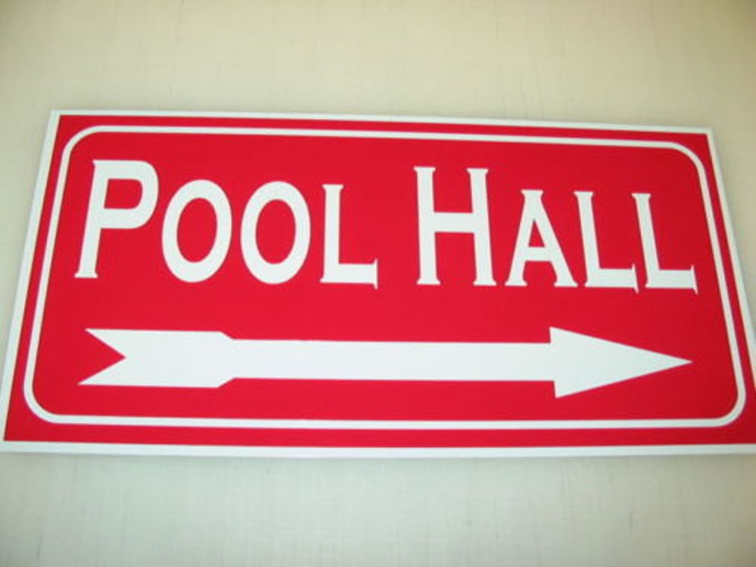 POOL HALL W ARROW Retro Vintage Design Metal Sign 6"x12" Novelty Home ...