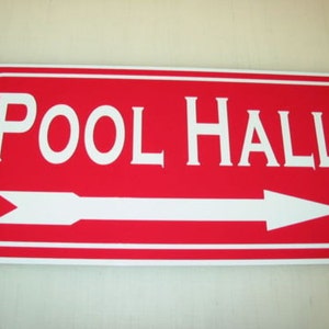 Retro Pool Hall Metal Sign, Arrow Design, Home Bar Decor (6x12) - Etsy