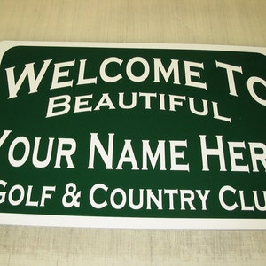 Custom Golf & Country Club Sign, Personalized Metal Decor - Etsy