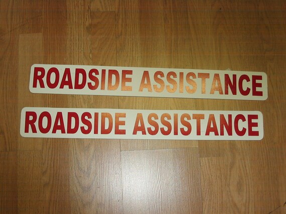 Red 2 ROADSIDE ASSISTANCE Magnetic Signs 3x24 1 | Etsy