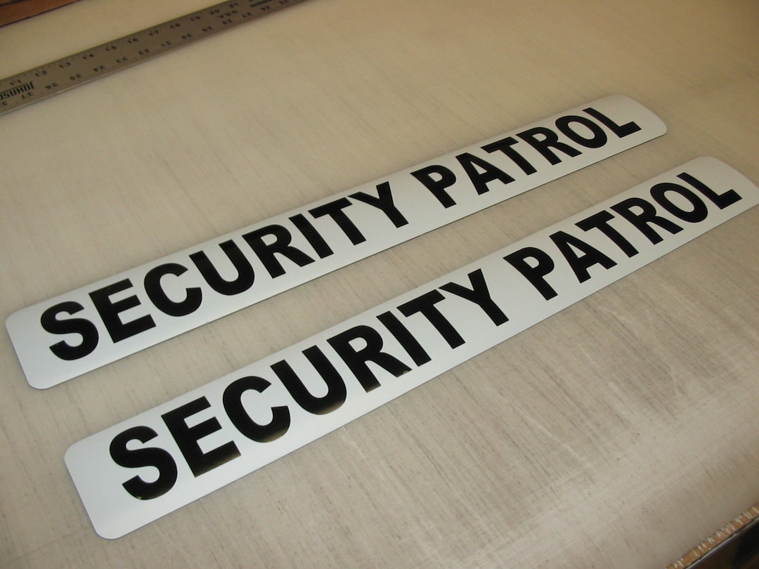 2 SECURITY PATROL Magnetic Signs 3"x24" Police Sheriff Constable 1 Pair ...