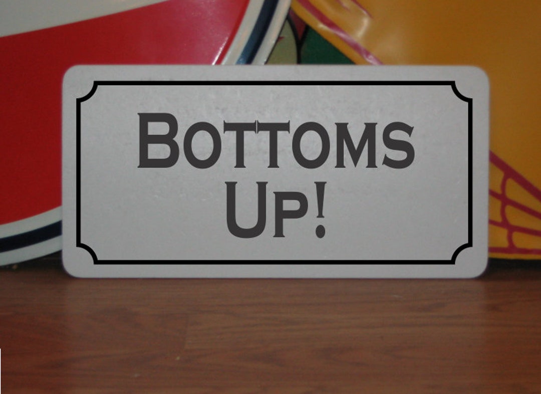 BOTTOMS UP Metall Schild für Irish Pub Haus Bar Gruß Sloncha Cheers ...