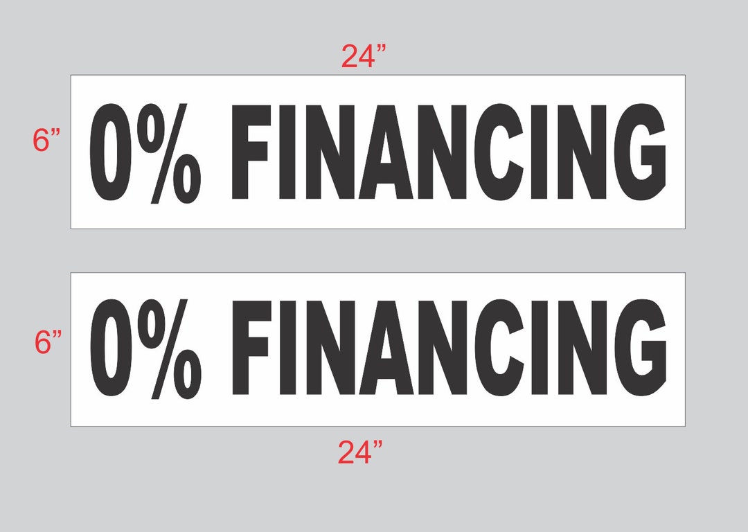 6x24 0% Financing Black & White Real Estate Rider Sign Buy 1 Get 1 FREE ...